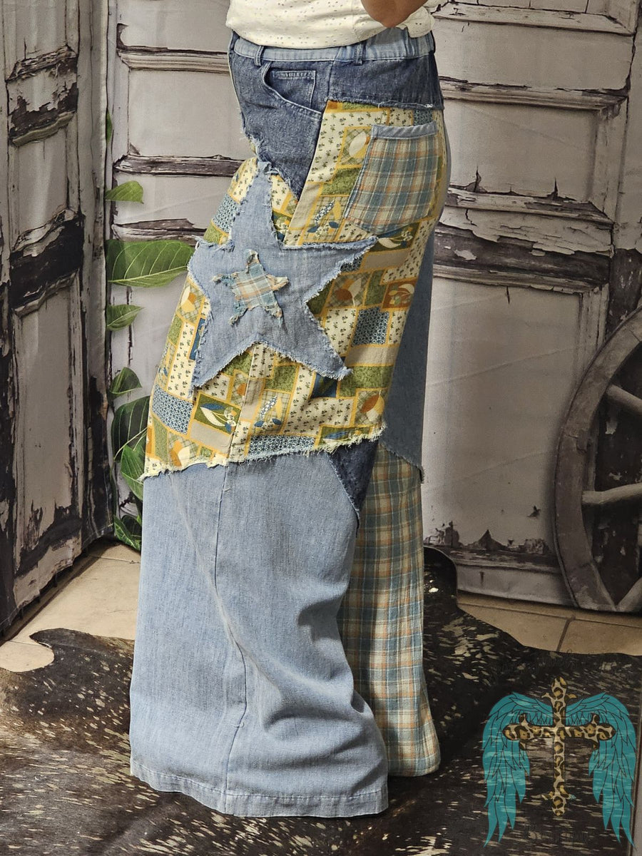 Patchwork Wide Leg Pants-Washed Denim – Jeans Jewels and Jesus Boutique